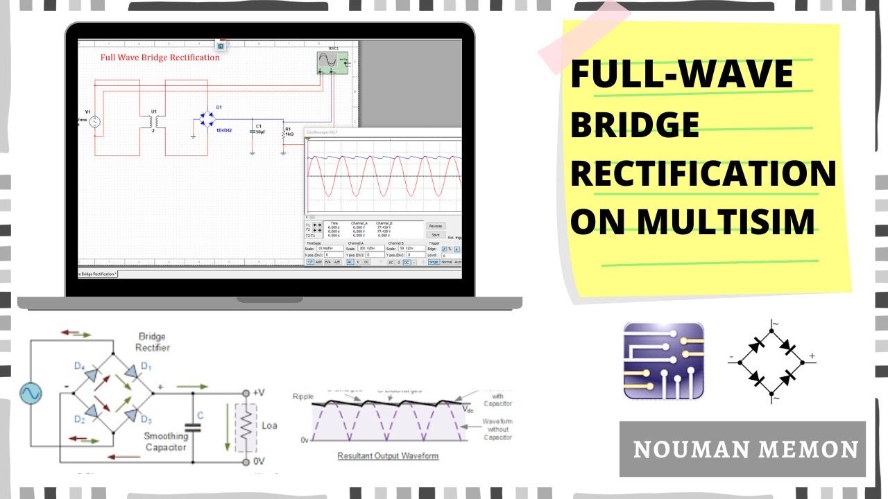 Full Wave Bridge Rectification | Using Multisim