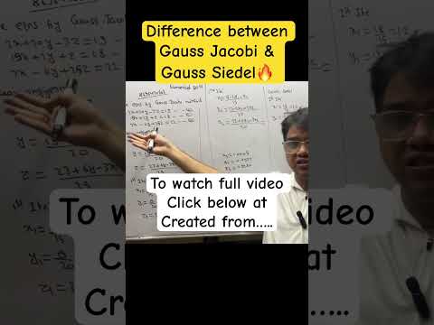 PTR | Difference between Gauss Jacobi & Gauss Siedel 🔥Numerical soutions #engineeringmaths #csgt
