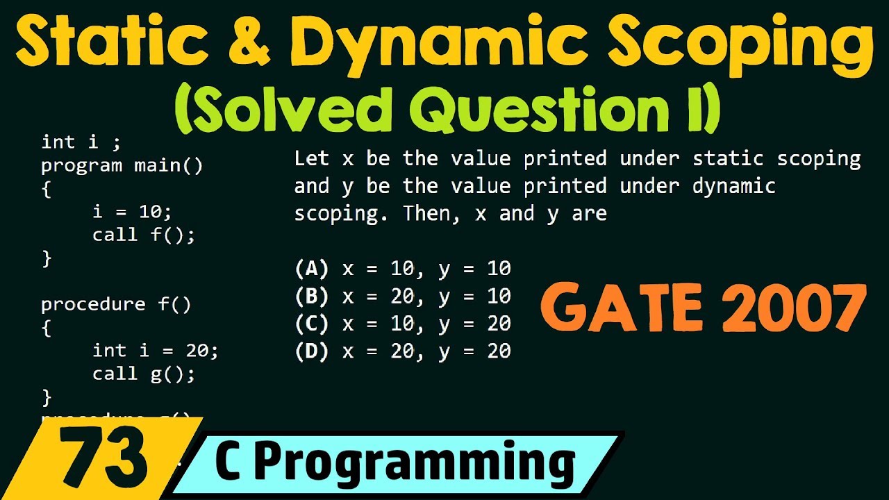 Static and Dynamic Scoping (Solved Question 1)