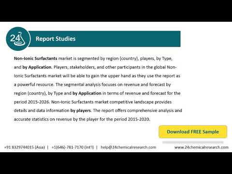 Non Ionic Surfactants Market Insights, Forecast to 2026
