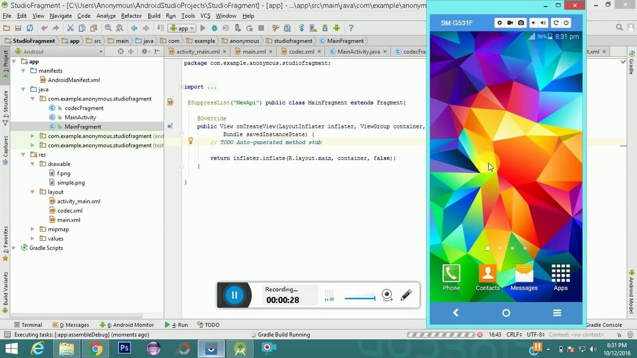 Android Fragment LifeCycle Example - Android Studio
