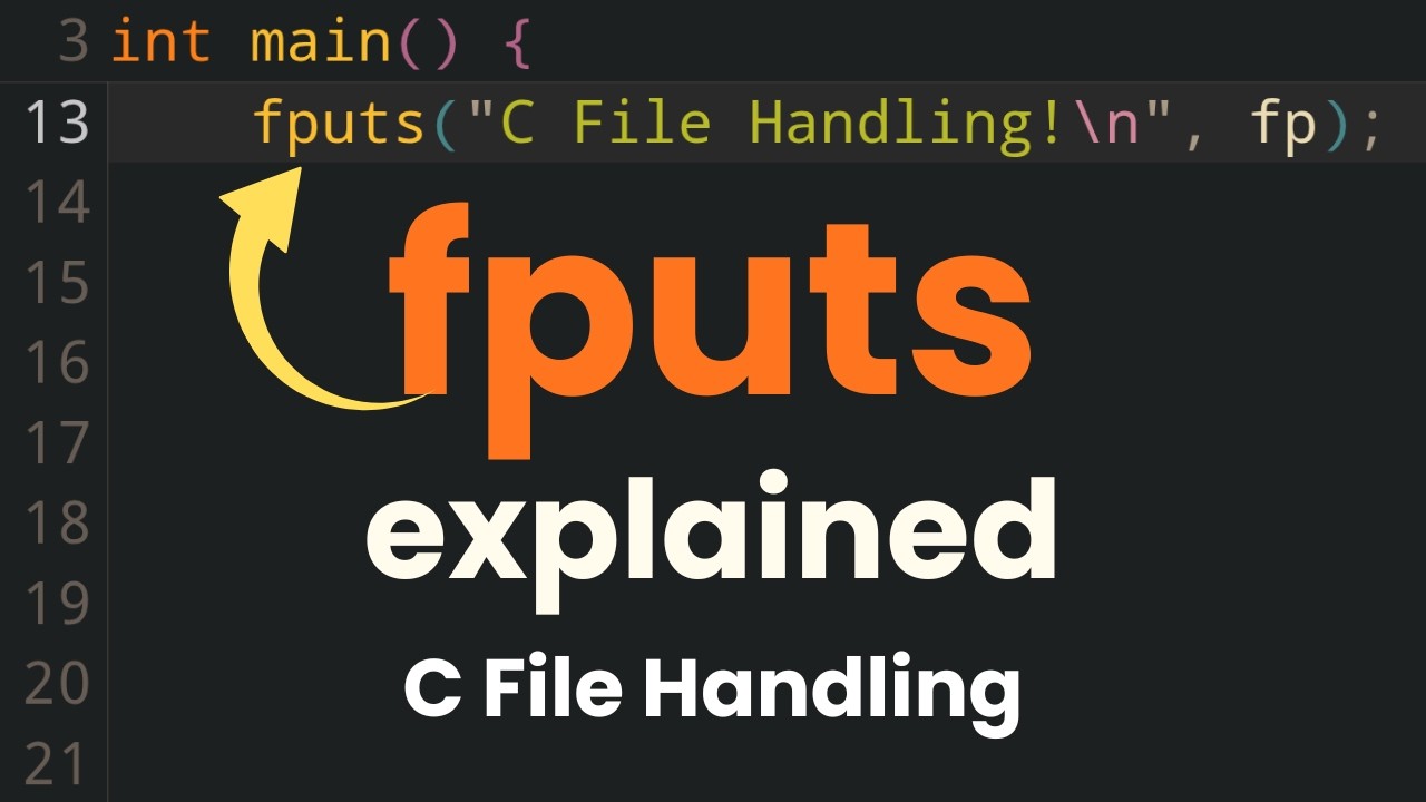 fputs() Function Explained with Examples | C Programming File Handling  Tutorial for Beginners