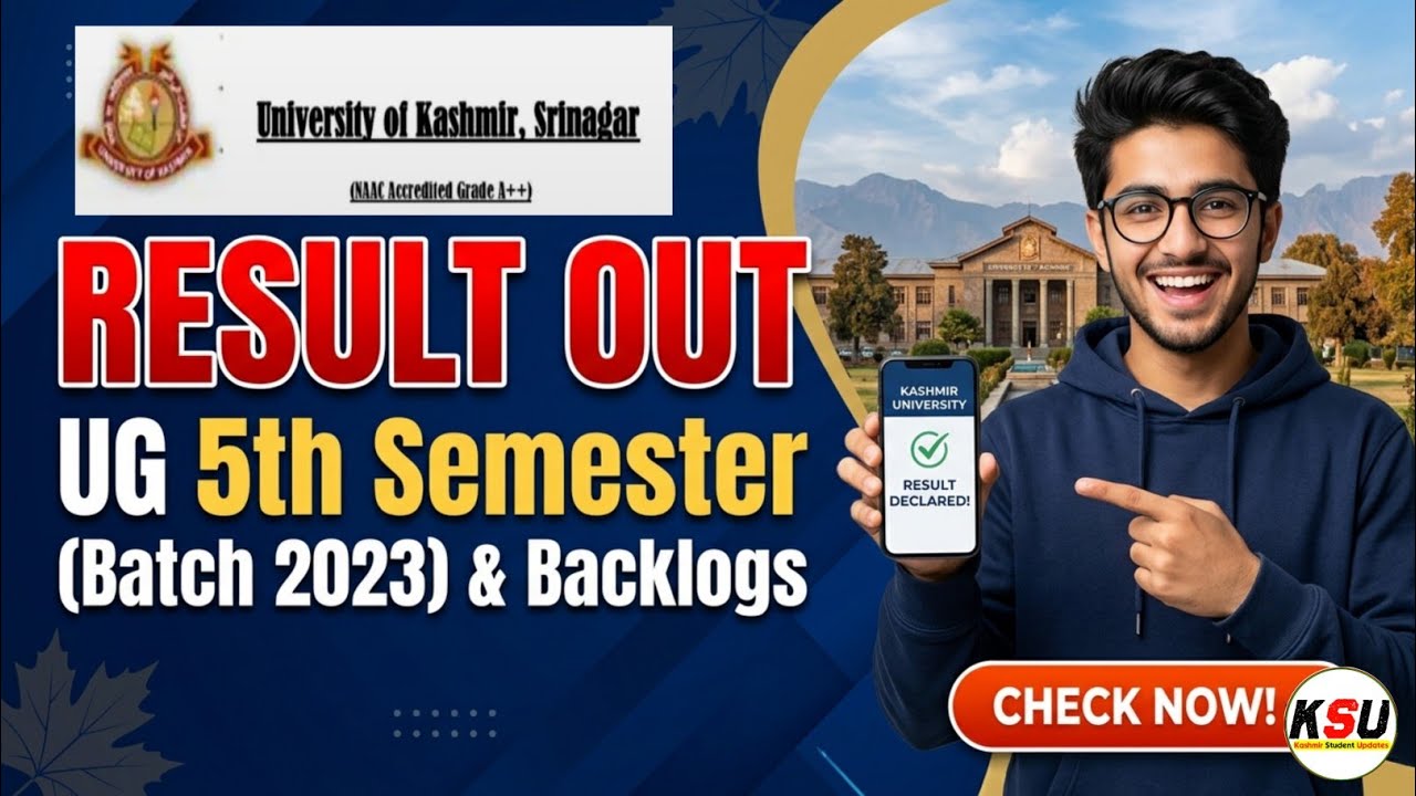 Kashmir University UG 5th Semester Result Out