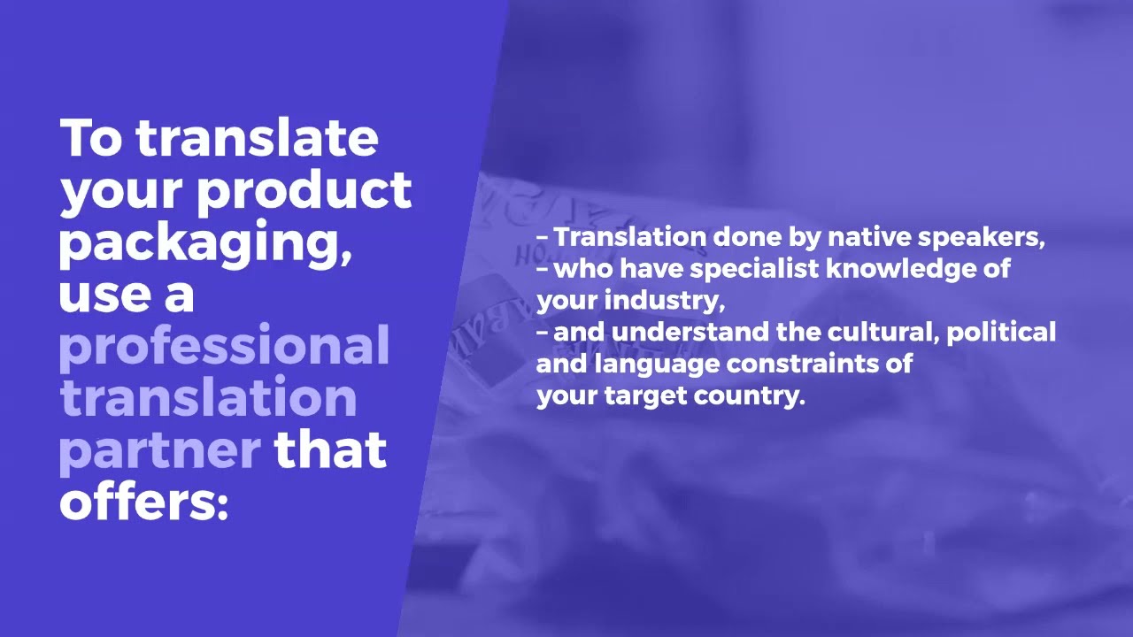Translation of your product packaging