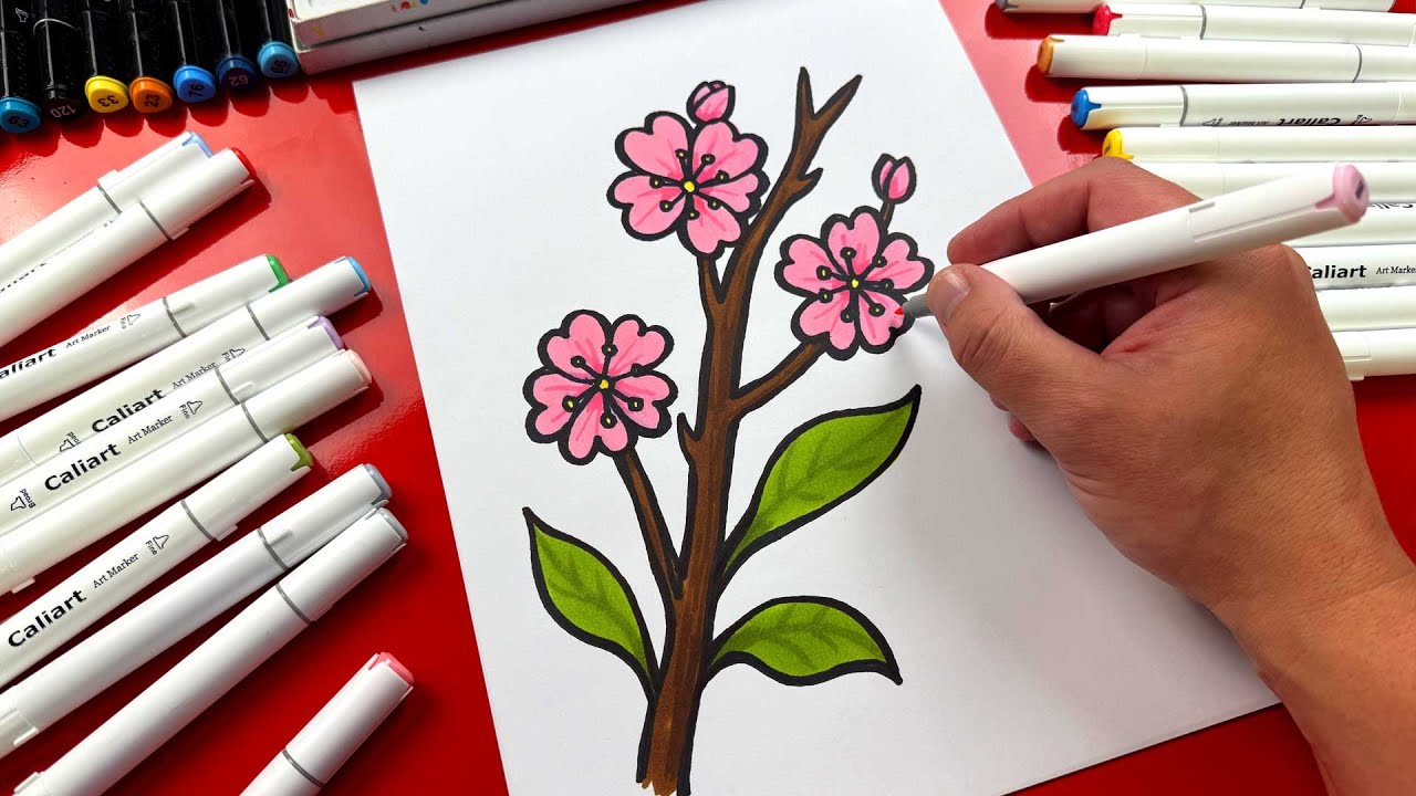 How To Draw Simple Cherry Blossoms