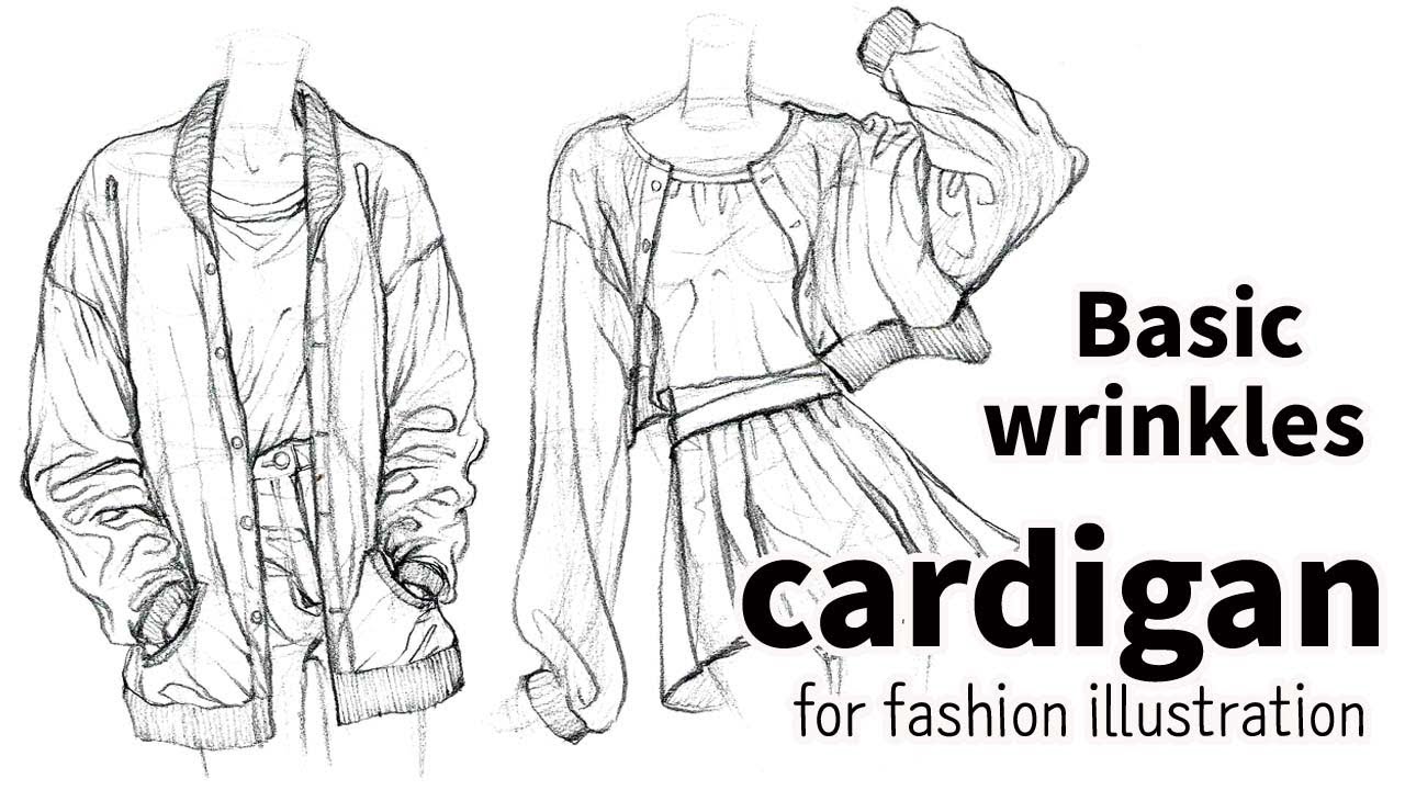 how to draw cardigan for fashion illustrations_패션일러스트를 위한 가디건 그리기