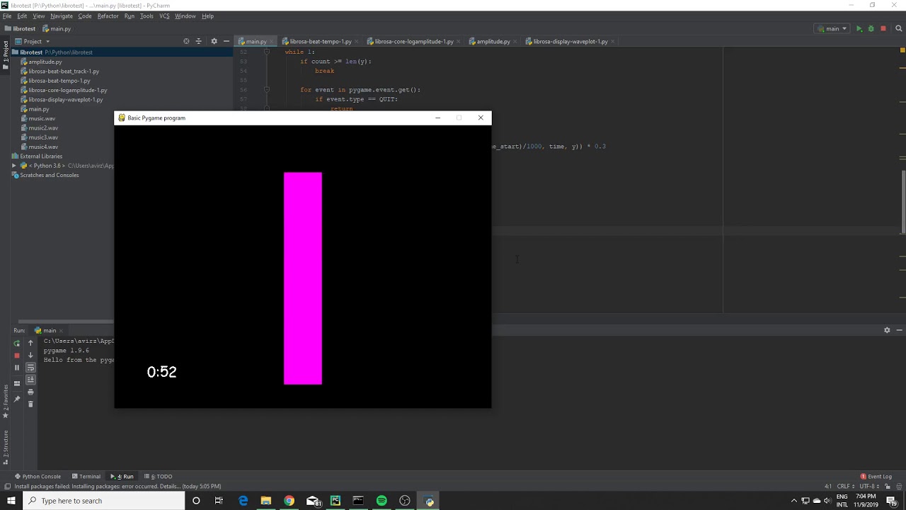 Music visualizer using Librosa and Python