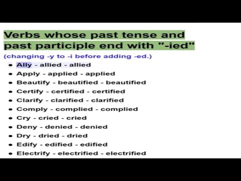 Verbs Ending in -ied | Past Tense and Past Participle Rules