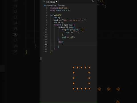Hollow Square Pattern | Star Pattern in C++ | Learn to code #shorts
