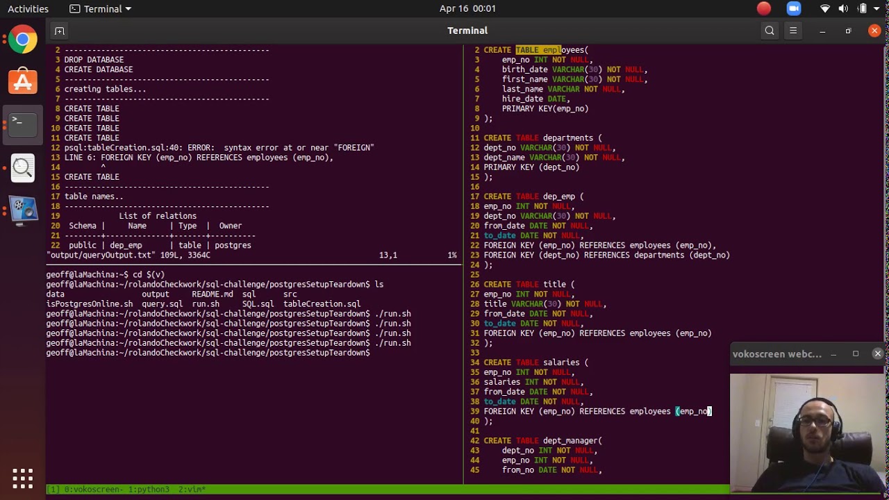postgresSetupTeardown: automating postgres database setup on the command line