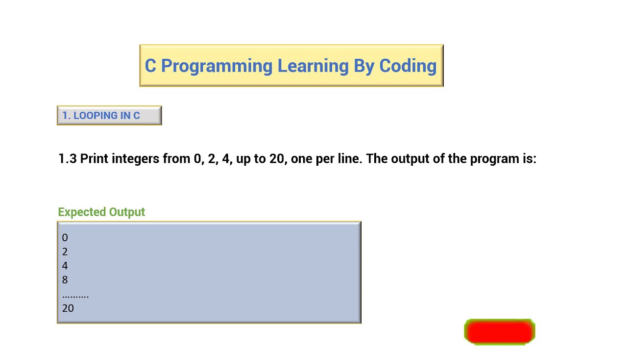How to print Integers (0-20) - C Programming Learning By Coding