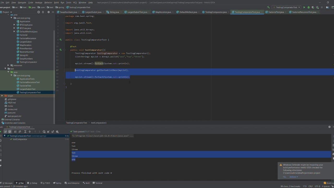 Java 8 Functional interface lambda sorting improvement using comparator coding example