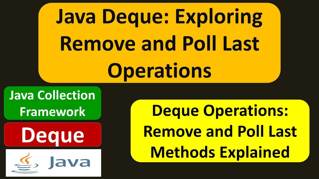 Java Deque: Exploring Remove and Poll Last Operations | Java Collection Framework