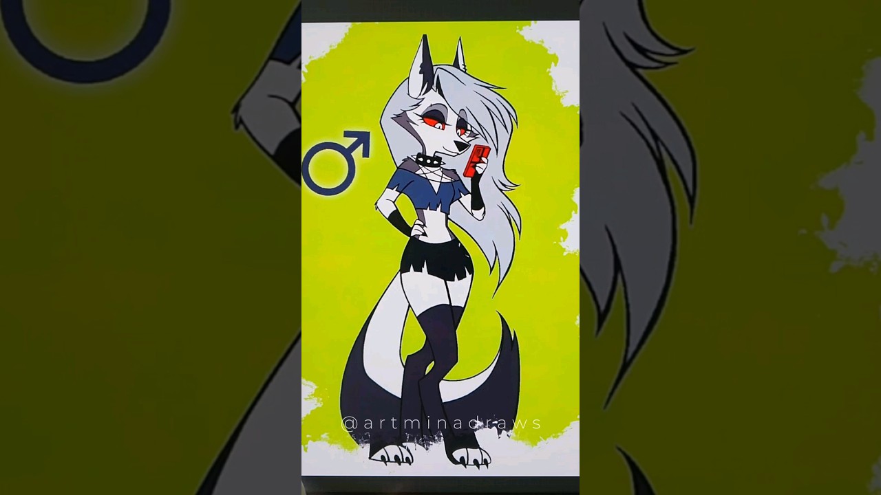 Loona from Helluva boss | gender swapping ✨️ #helluvaboss #art #drawing #stolas #diy #blitzo #craft