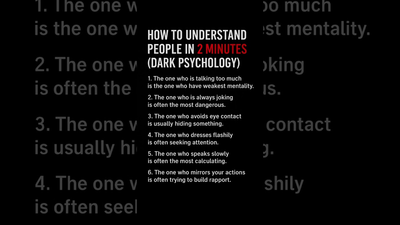 6 Dark Psychology Tricks to Read Anyone in 2 Minutes 😈🧠