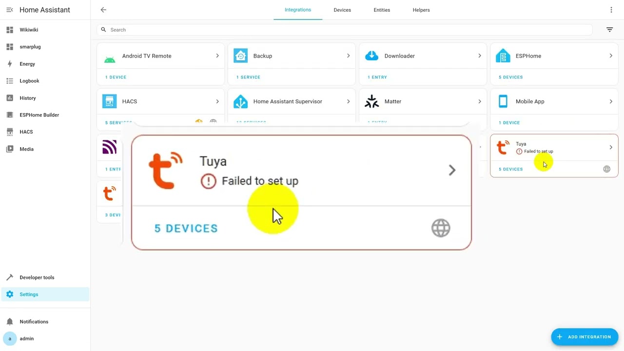 Fix Tuya Failed to set up