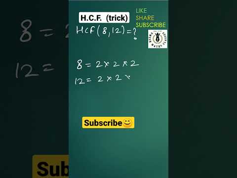 h.c.f.(8,12)=? #hcf #hcfandlcmtricks #shorts #short #ytshorts #youtubeshorts #mathsshorts #maths