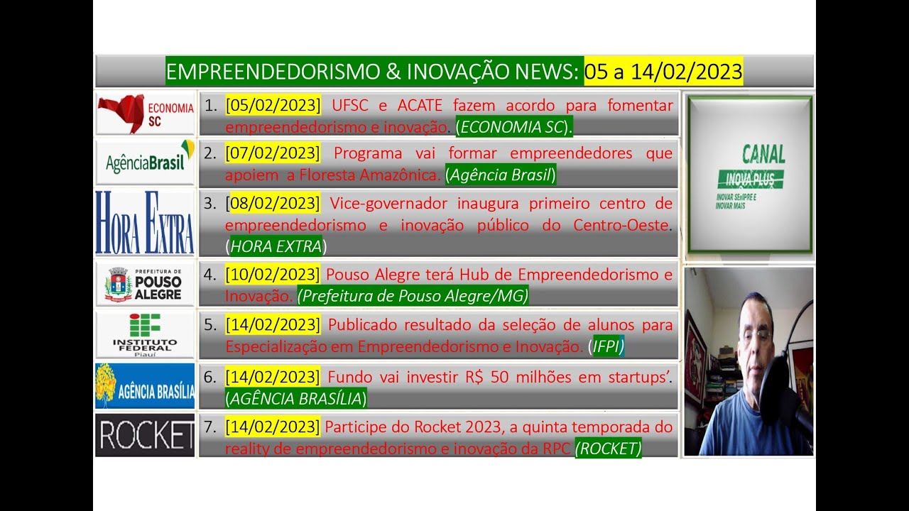 EMPREENDEDORISMO & INOVAÇÃO NEWS: 05 a 14/02/2023