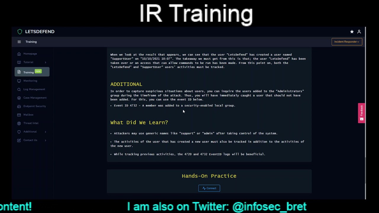 LetsDefend IR Training