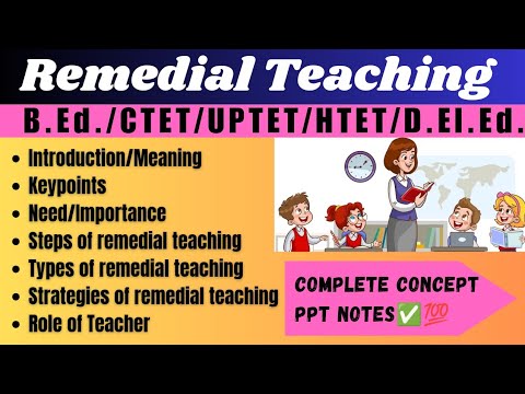 Remedial teaching||उपचारात्मक शिक्षण||(B.Ed,M.Ed.,CTET, UPTET, HTET,D.El.Ed.)