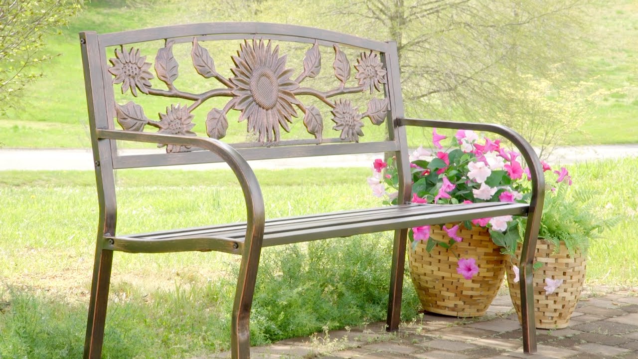 Sunflower Metal Garden Bench