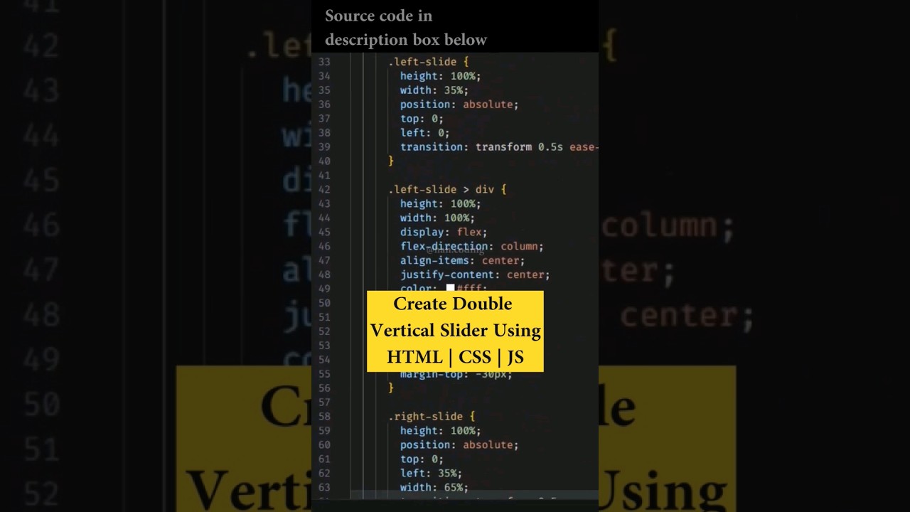 Create Double Vertical Slider Using HTML | CSS | JS