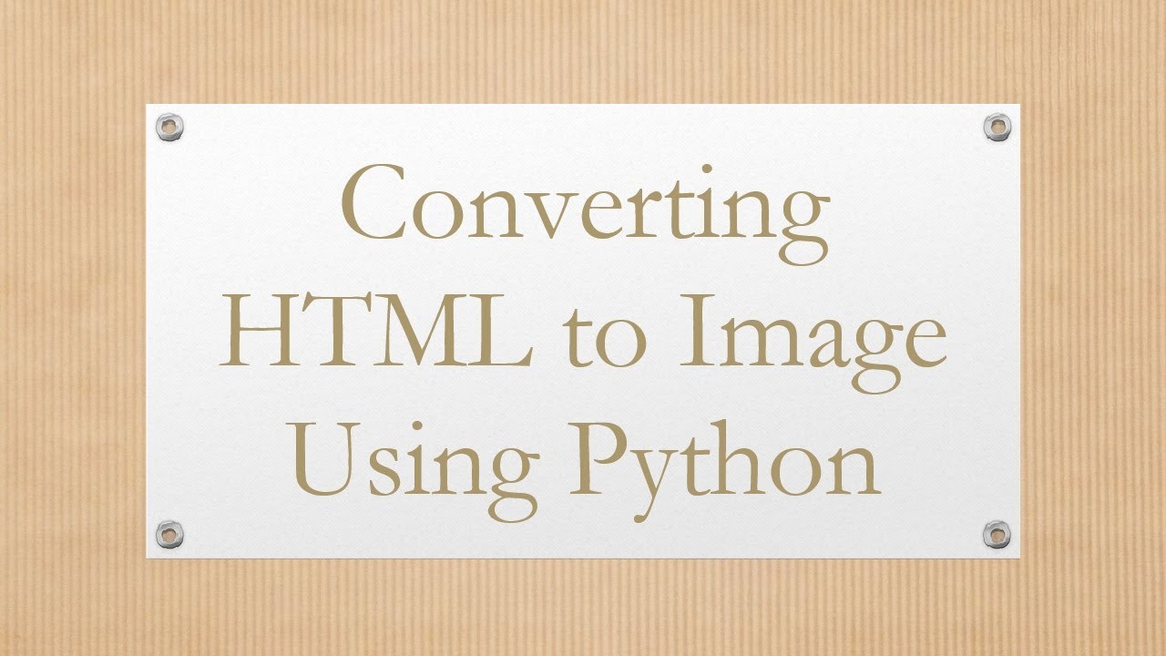 Converting HTML to Image Using Python