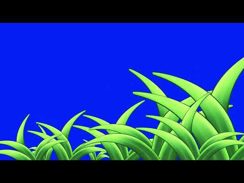 animated grass cartoon background video / green screen / blue screen copyright free