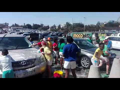Bedfordview Primary School learners washed cars outside Mega Mica Eastgate.