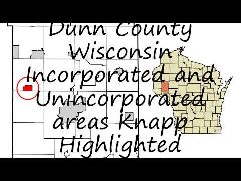 How to pronounce Dunn County Wisconsin Incorporated and Unincorporated areas Knapp Highlighted in En