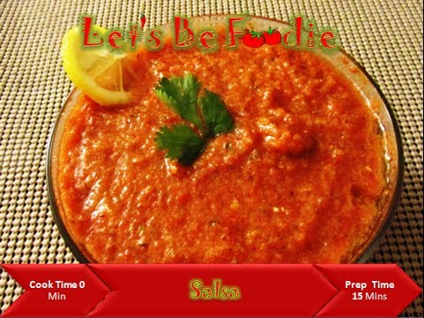 How to make Mexican salsa dip at home/easy salsa sauce recipe for chips with tomato-let's be foodie