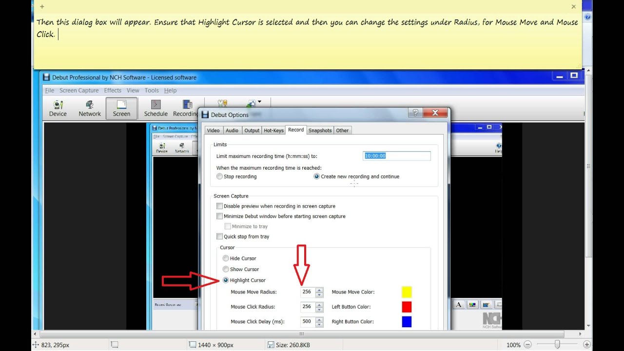 Debut Screen Capture - How To Highlight Mouse Cursor