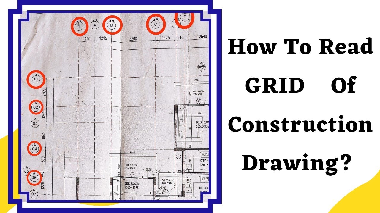 How To Read GRID Of Construction Drawing || Find Area Of Room With GRID || 2022.