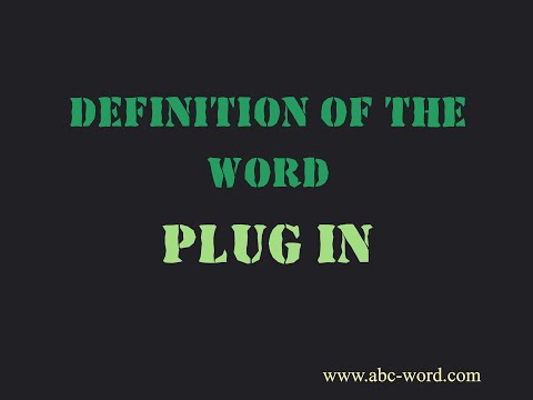 Definition of the word "Plug in"