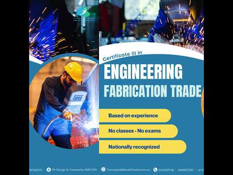 Certificate III in Engineering - Fabrication Trade - RPL Training and Skills Certified