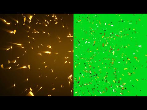 Gold Confetti Green Screen Video its Royalty Free