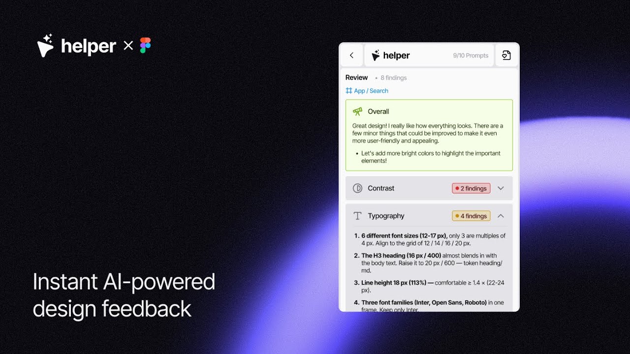Helper — Free AI Design Review plugin for Figma