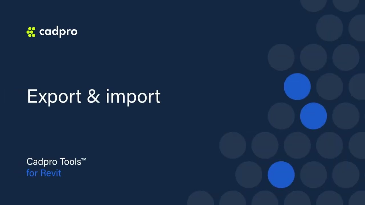 Export & import - Cadpro Tools