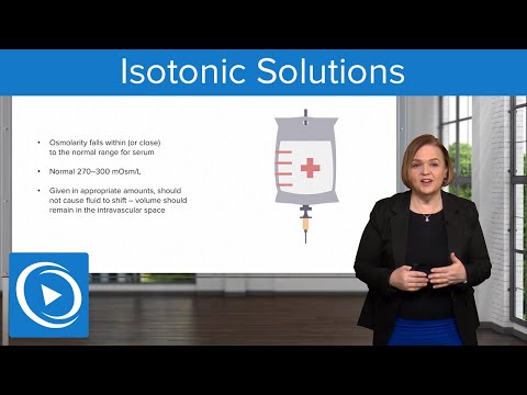 Isotonic Solutions –Pharmacology | Lecturio Nursing