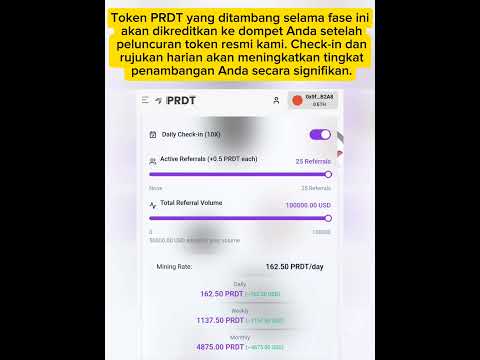 Daftar PDRT: https://prdt.finance/mining?referralCode=5QRGZ89WOKode : 5QRGZ89WQ