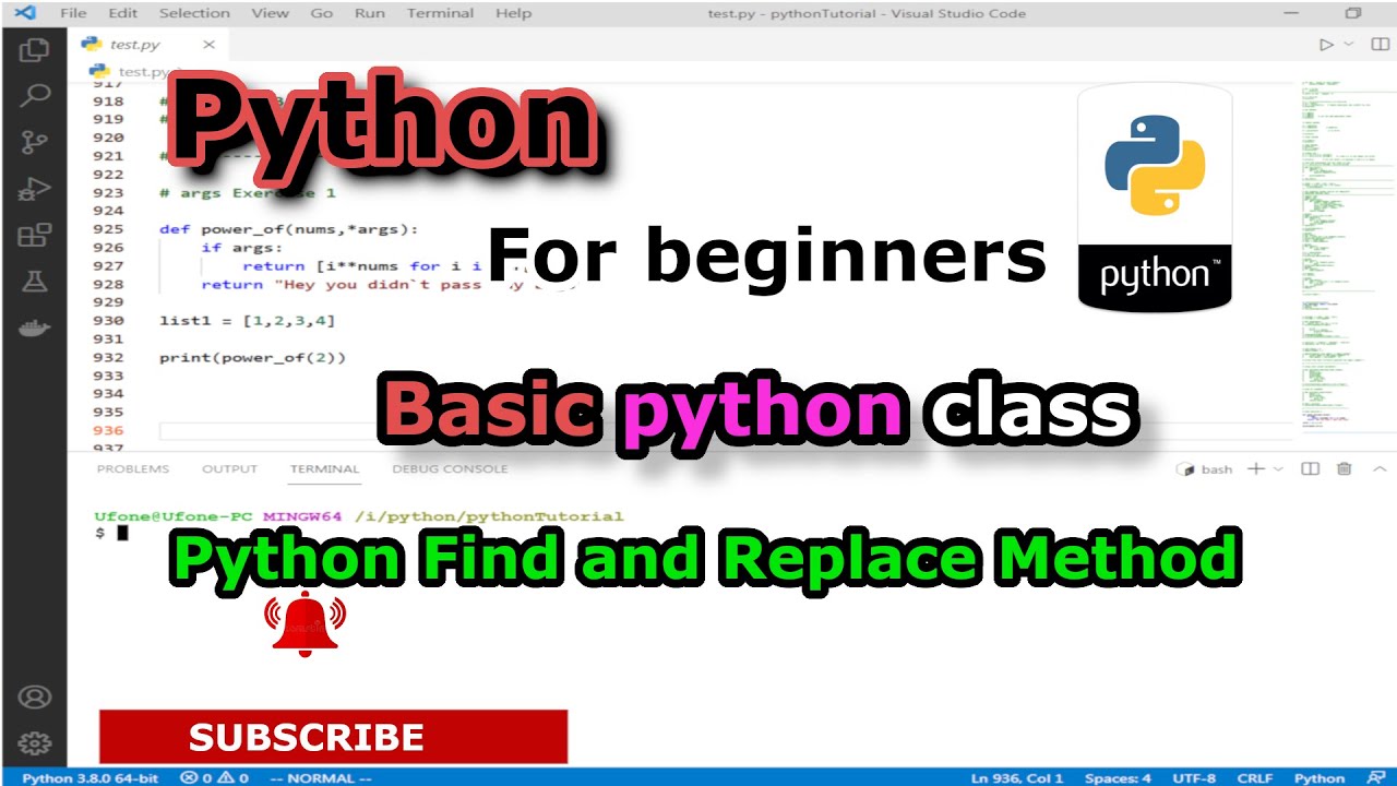 Python String Methods Tutorial – How to Use find() and replace() on Python Strings  (beginners)