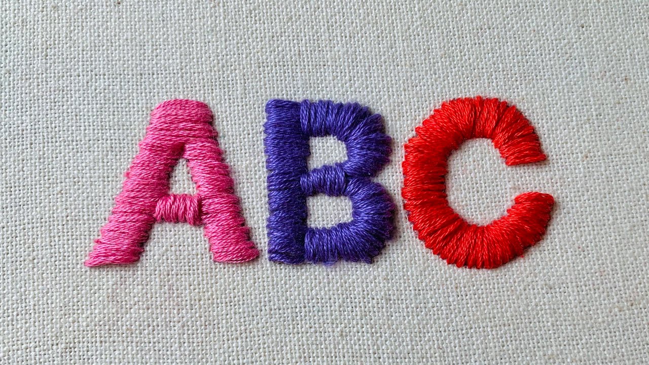 Satin stitch lettering tutorial/Lettering embroidery for beginners
