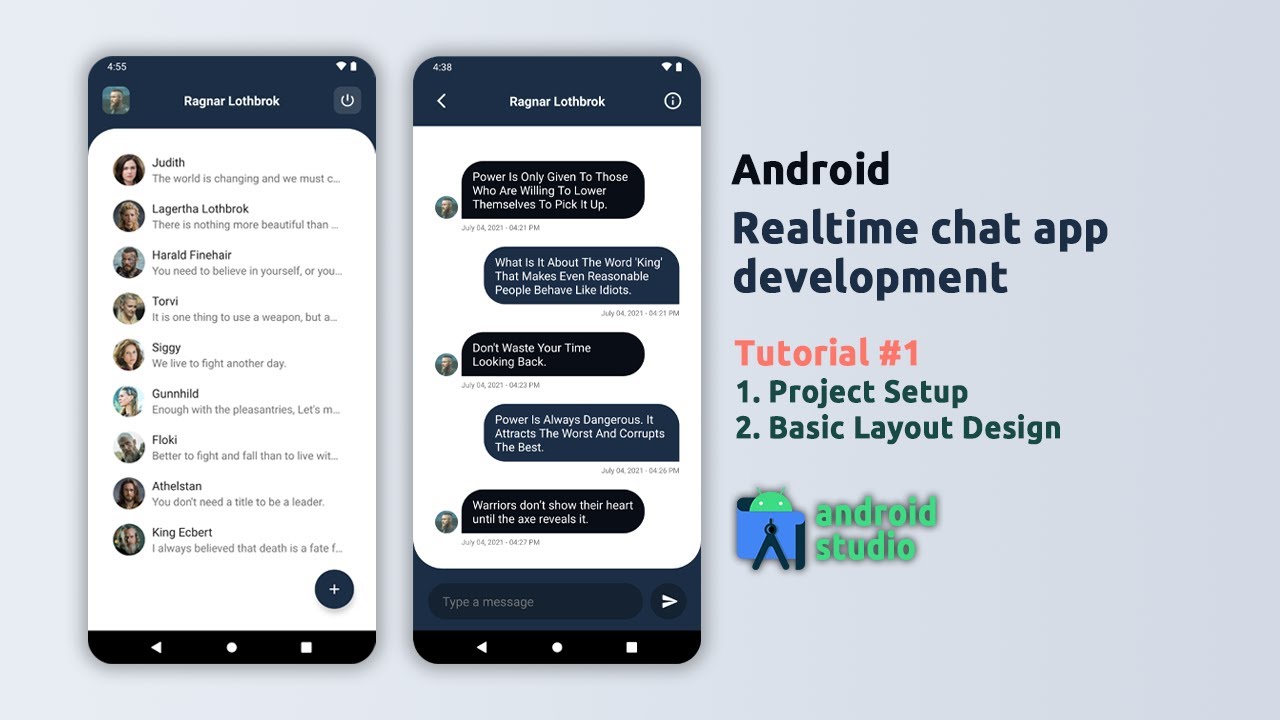 Android Chat App Development |  Tutorial #1 | Project Setup & Basic Layout Design | Android Studio