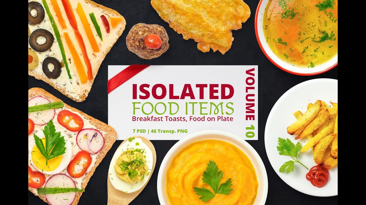Isolated Food Items – Breakfast Toasts, Food on Plate