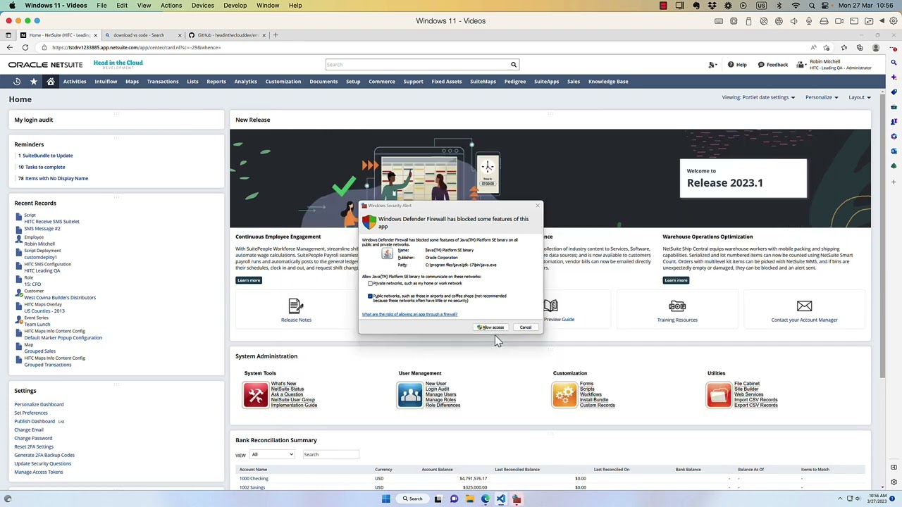 NetSuite SDF Demo - VS Code - Windows - 2023