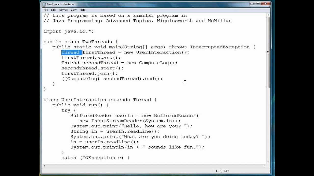 Advanced Java Programming Tutorial | Creating Two Threads - The Main Thread