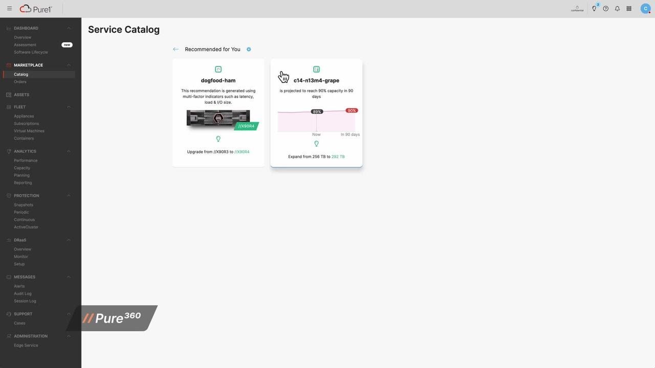 Pure1 Capacity Planning