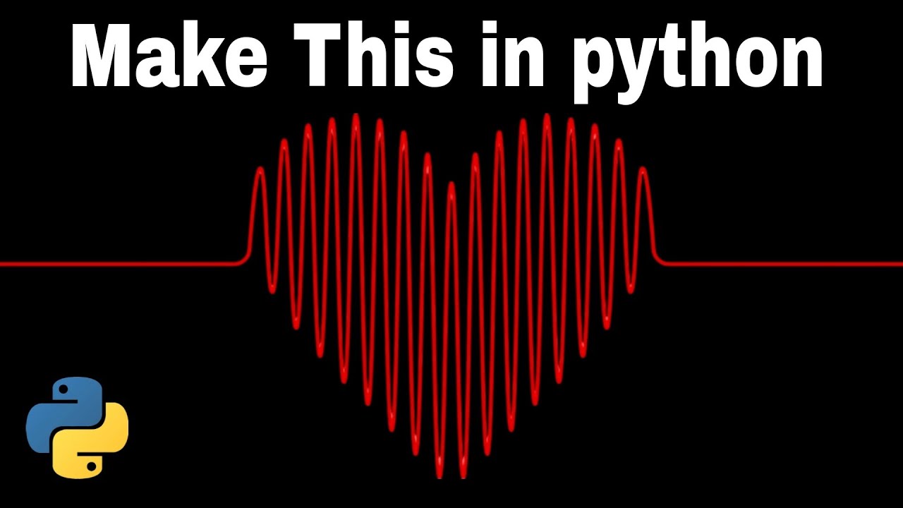 Heart Animation with Sine Wave  in Python | Python Matplotlib Animation Tutorial | ASMR coding