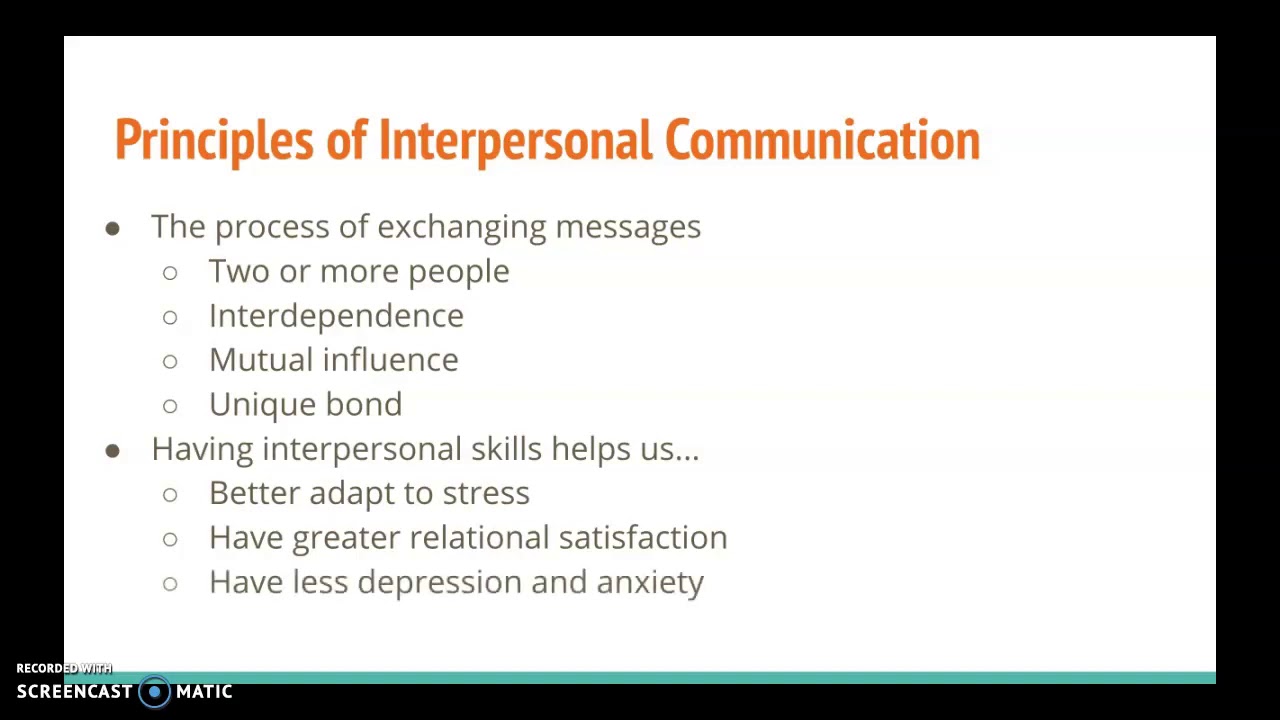 CitRW Ch 6.1: Principles of Interpersonal Comm (Part 1 of 3)