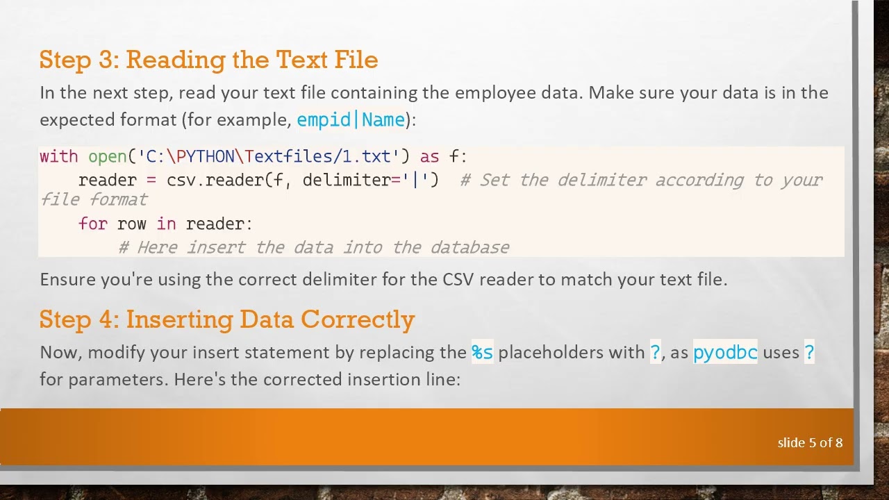 How to Insert Data from Text File into SQL Server Table using Python